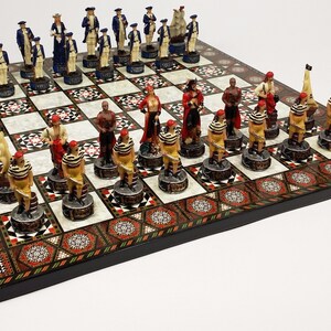 Pirates Vs Royal Navy Pirate Chess Set W/ 17 Mosaic Color Board - Etsy
