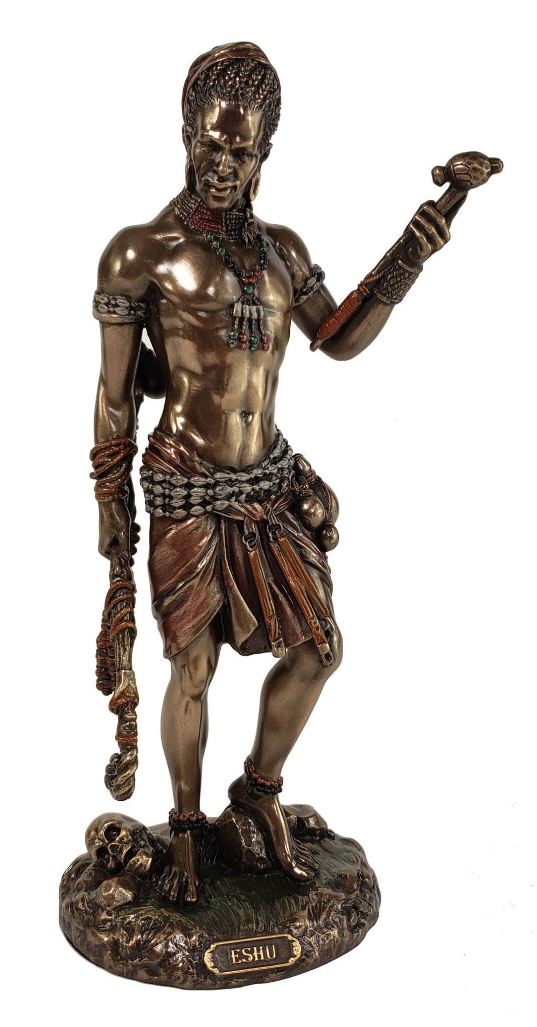 8 1/2 ORISHA Eshu Santeria Yoruba Trickster God African Statue Bronze ...