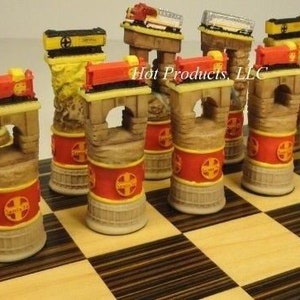 TRAIN Chess Set W/ 14 Ebony & Maple Wood Veneer Board - Etsy
