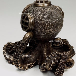 Nautical Steampunk Octopus Desk Clock Diving Helmet Statue - Etsy