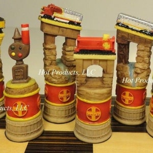 TRAIN Chess Set W/ 14 Ebony & Maple Wood Veneer Board - Etsy