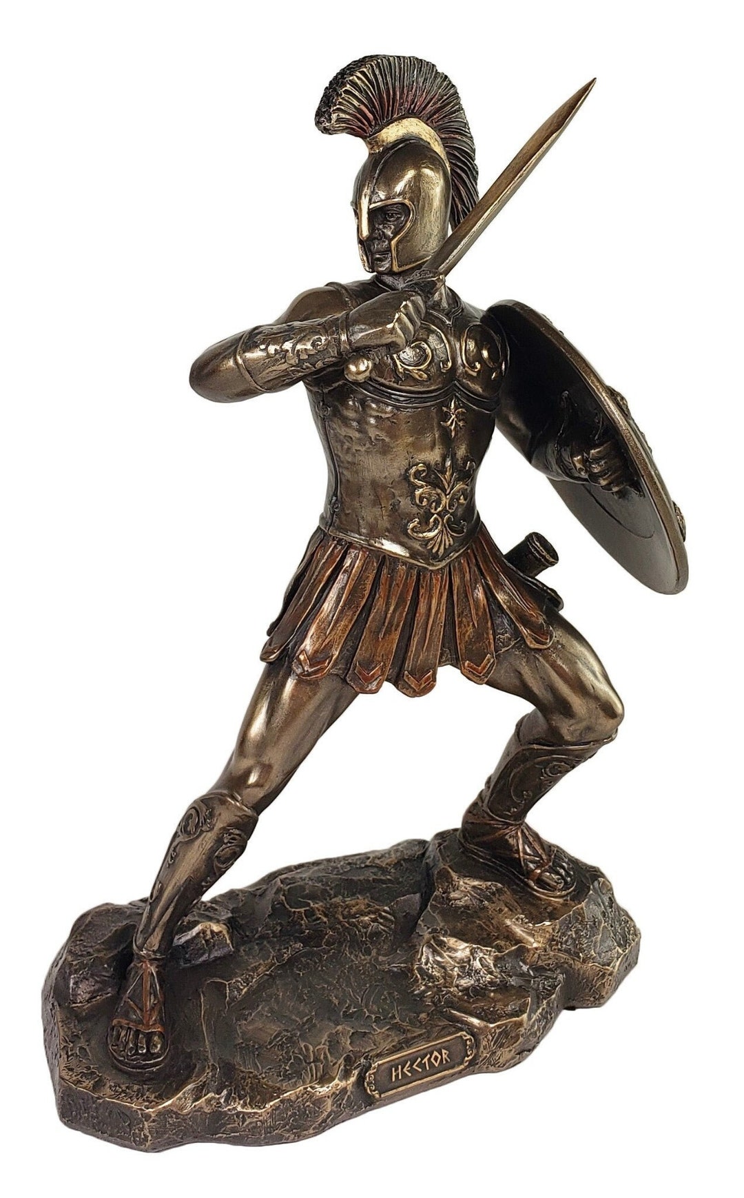 Hector of Troy 9 1/4 With Sword & Shield GREEK MYTHOLOGY Statue Bronze ...