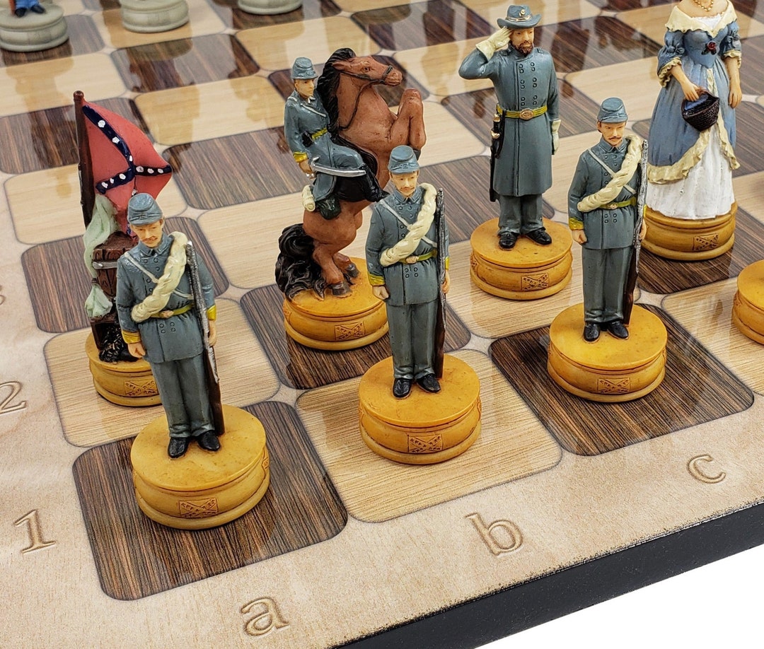 US American Civil War Queens Painted Chess Set W/ 17 - Etsy
