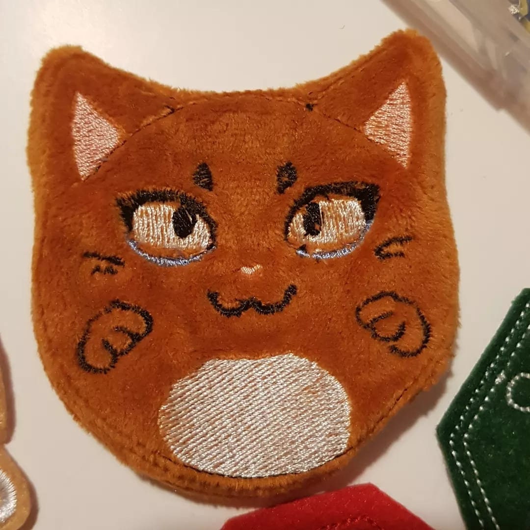 ITH Embroidery File Kawaii Round Cat Fur Ball Design, Applique With 3 ...