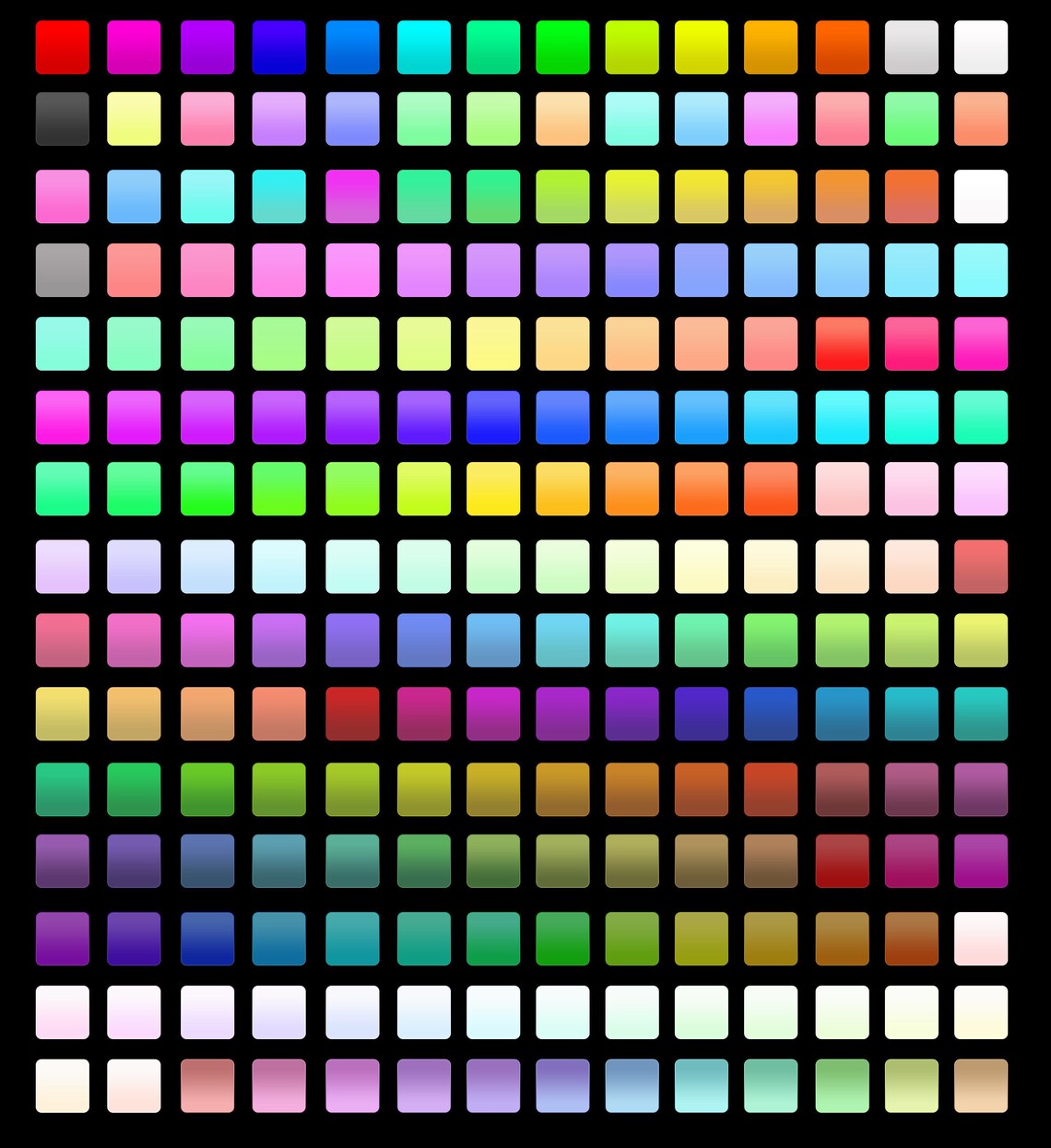 200+ PSD Gradient Styles, Gradient Color Palettes, PSD Color Swatches ...