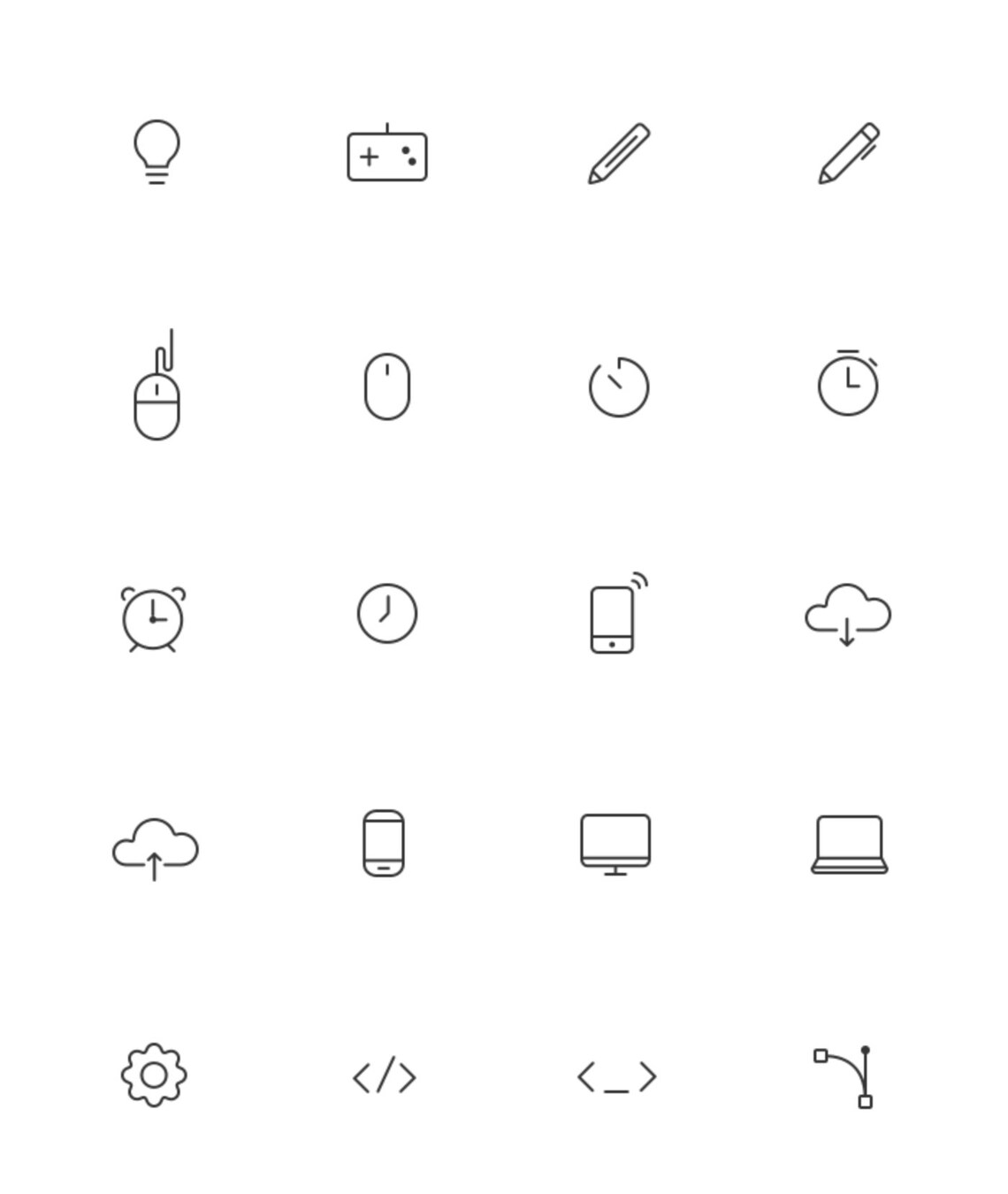 Minimal UI Tech Icon Set, Icon Web Mockup Set, User Interace Design ...