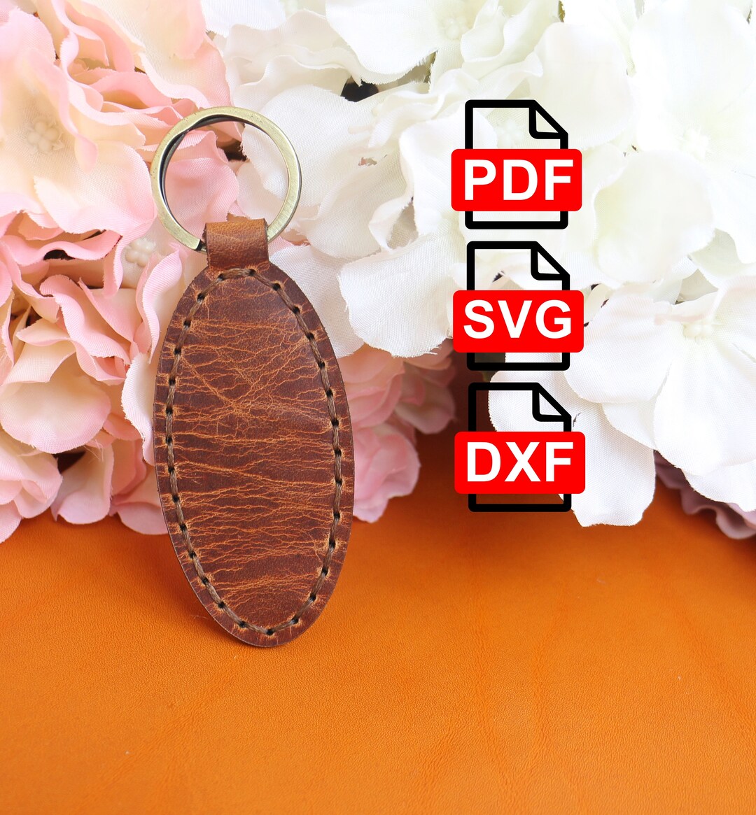 Leather Key Fob Digital PDF-SVG-DXF Template - Etsy Australia
