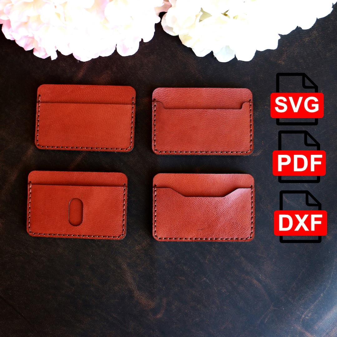 Leather Card Holder Wallet Template Set/leather Card Holder Pattern Set ...