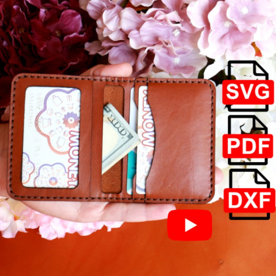 Leather Id Window Card Holder Wallet / Pattern / Leather Wallet/a4 and ...