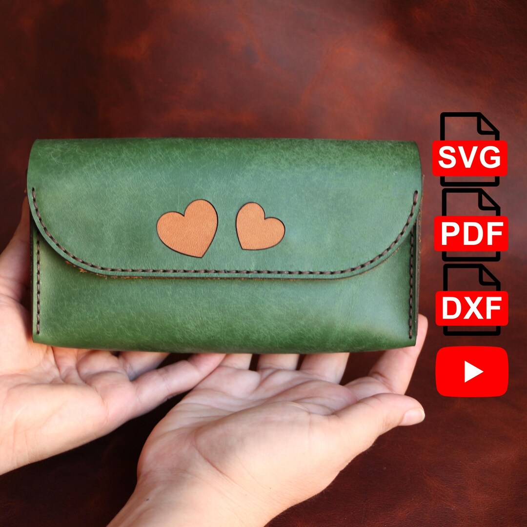 Heart Leather Bag Pattern / Heart Leather Bag Template /A4 and Us ...