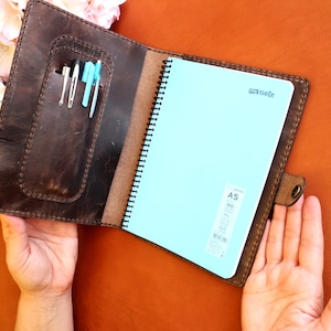 Leather A5 Notebook Cover Pattern: Journal Planner (PDF, SVG, DXF) - Etsy