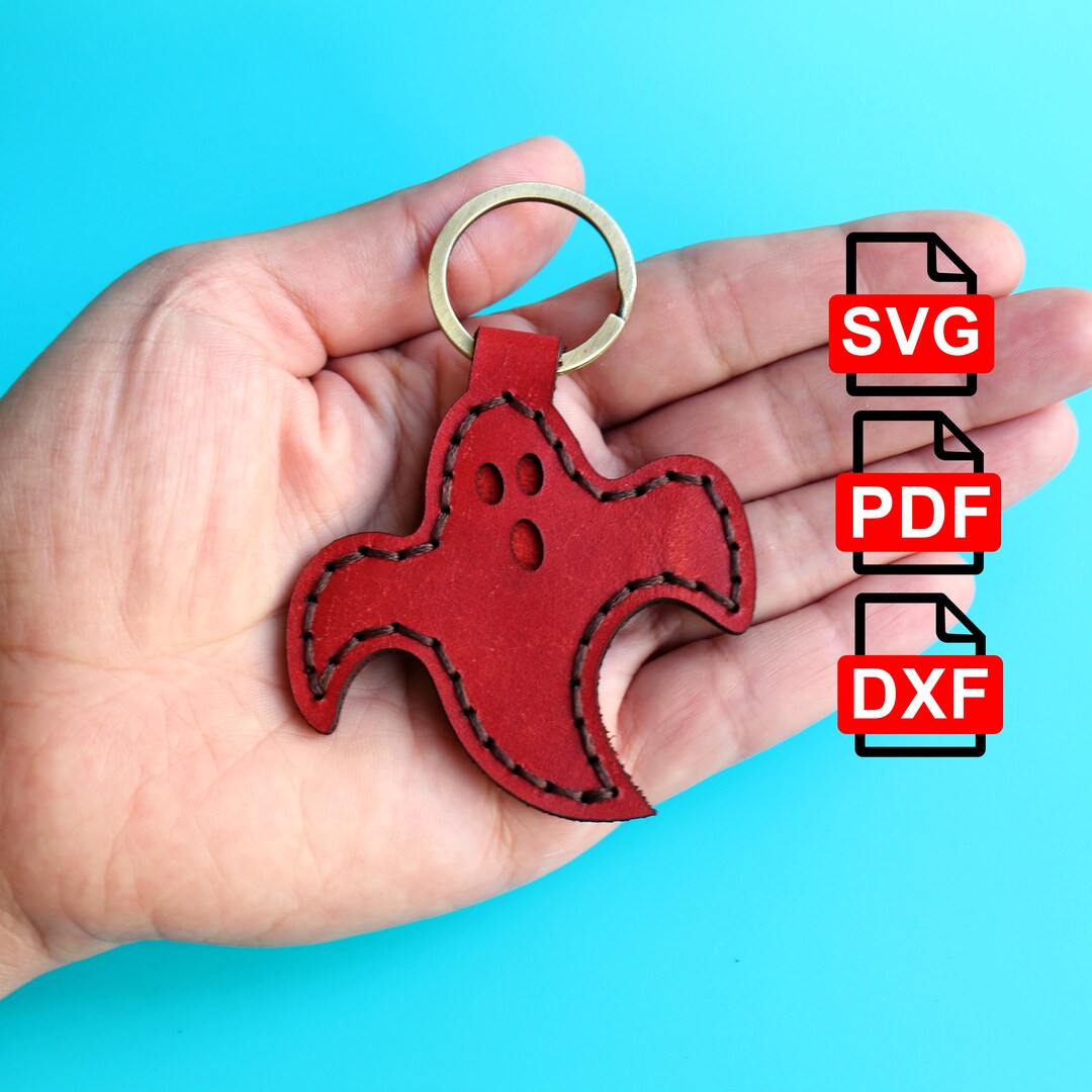 Leather Ghost Key Fob Pattern / Halloween Ghost Keychain Pattern ...