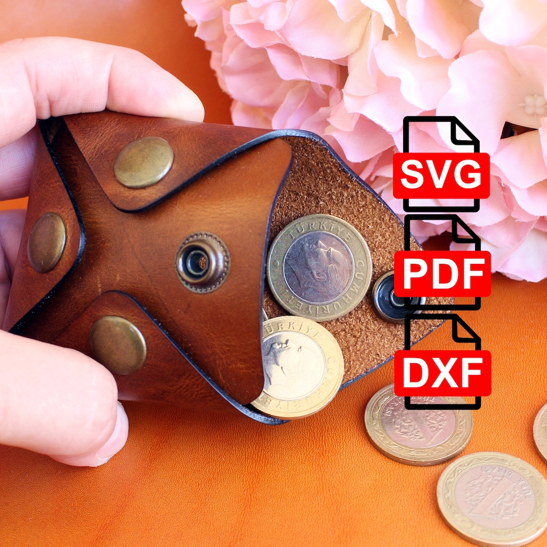 Leather Origami Coin Pouch Template: Laser Cut Ready (PDF, SVG, DXF) - Etsy