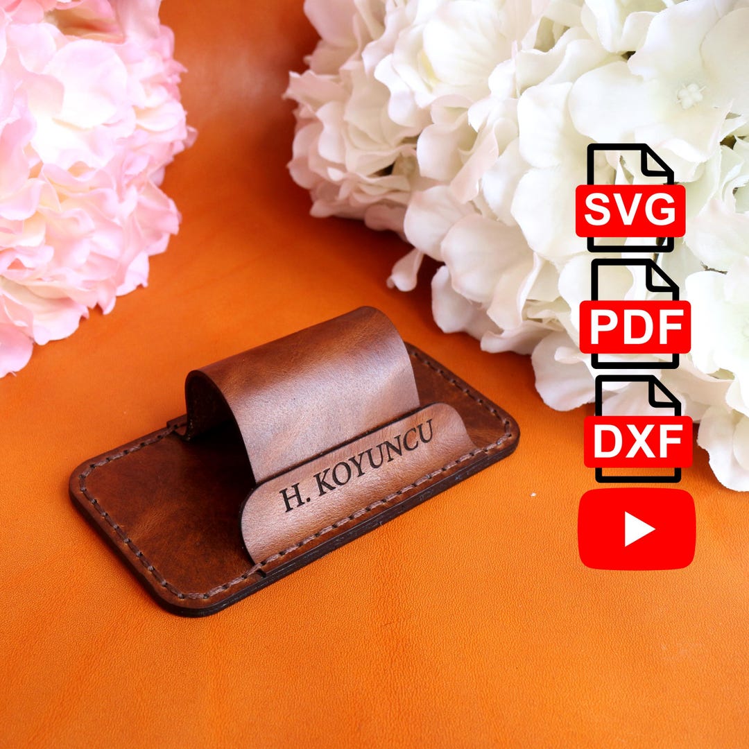 Leather Business Card Holder Template – DIY, Laser Cut Ready (pdf, Svg ...
