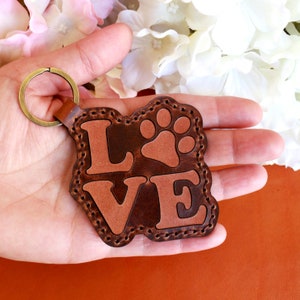 Leather Keychain Digital PDF-SVG-DXF Pattern, Leather Key Fob Template ...