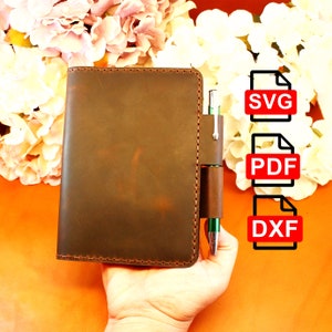 Leather Journal Planner Pattern, Leather A6 Notebook Cover / PDF, SVG ...