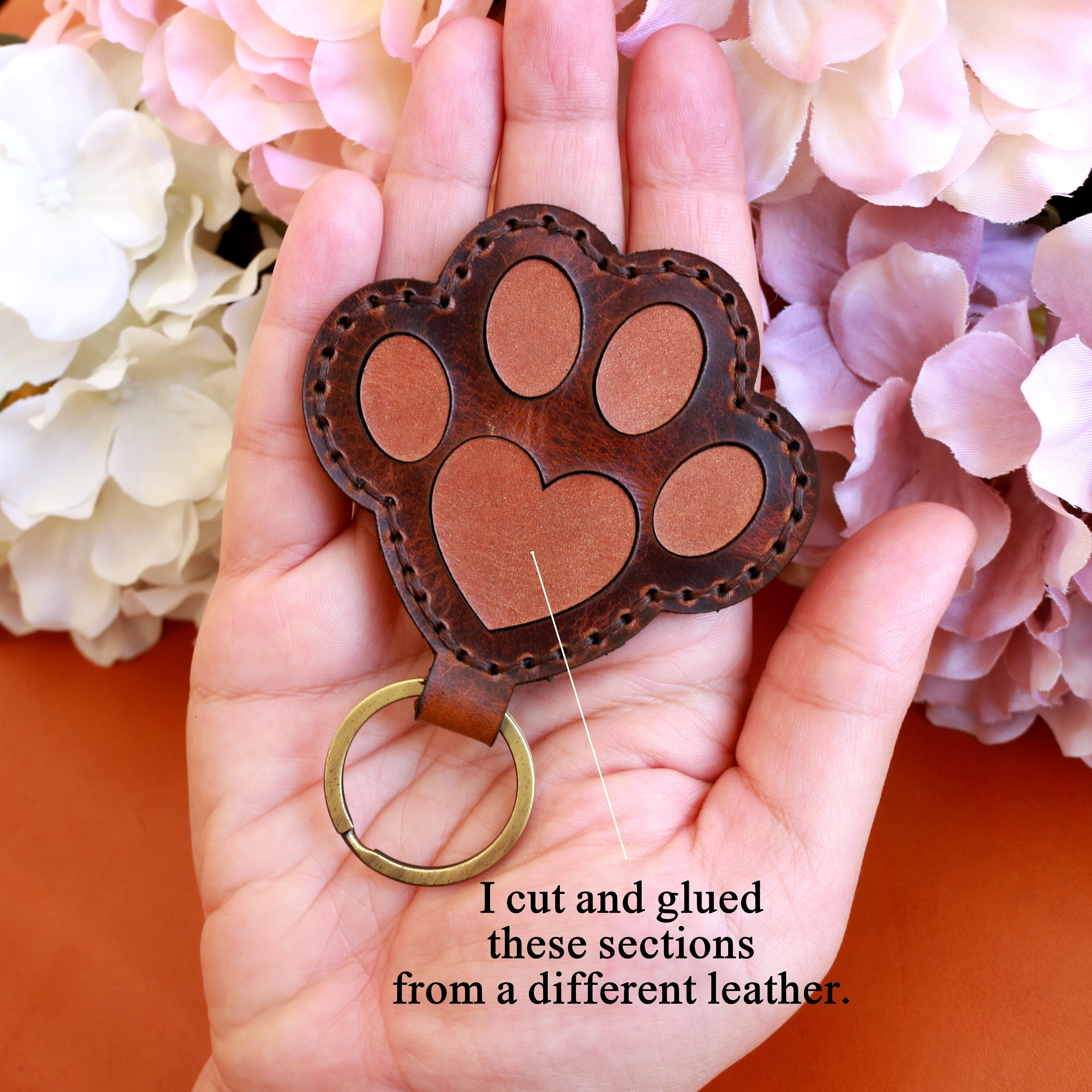 Leather Key Fob Template: Paw Print Keychain Pattern (PDF-SVG-DXF) - Etsy