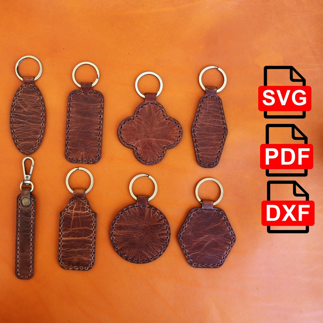 Leather Key Fob Set Template Digital PDF-SVG-DXF Pattern - Etsy