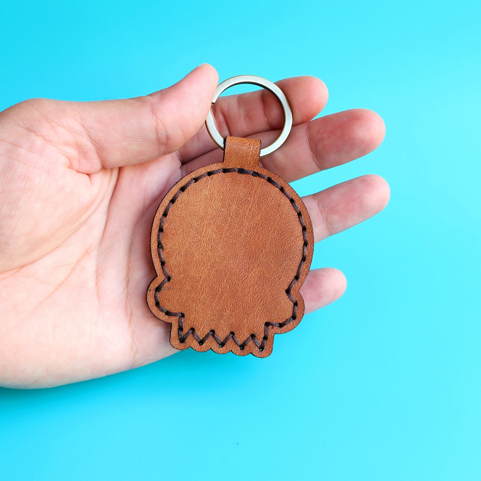 Leather Skull Key Fob Pattern: Halloween Keychain Template (PDF-SVG-DXF ...
