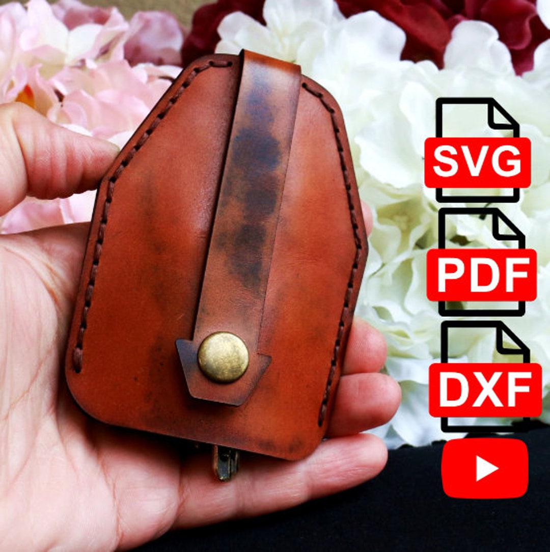 Leather Keychain PDF, SVG and DXF Pattern. Leather Key Pouch. Keys ...