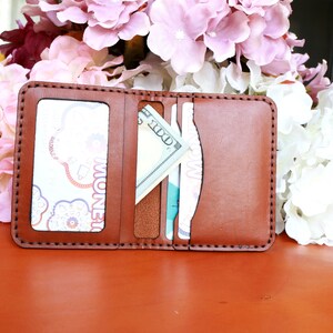 Leather Id Window Card Holder Wallet / Pattern / Leather Wallet/a4 and ...
