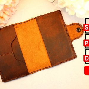 Leather Passport Case Pattern, Leather Passport Cover Template, /A4 and ...