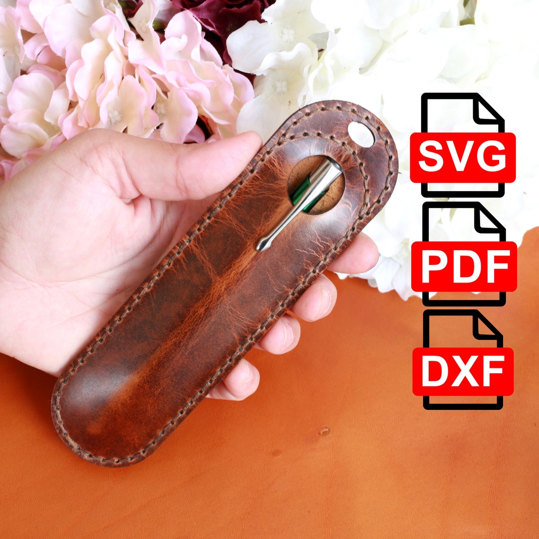 Pen Case Pattern ,PDF, SVG, DXF Pattern, Leather Pencil Case Template ...