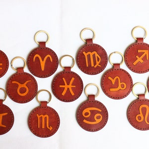 Leather 12 Horoscope Keychain SVG-DXF Pattern: Laser Cut Ready (digital ...