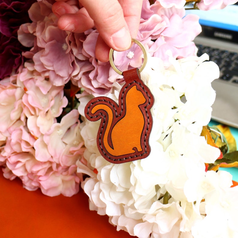 Leather Cat Keychain Digital SVG-DXF Pattern/ Laser Cut Ready - Etsy