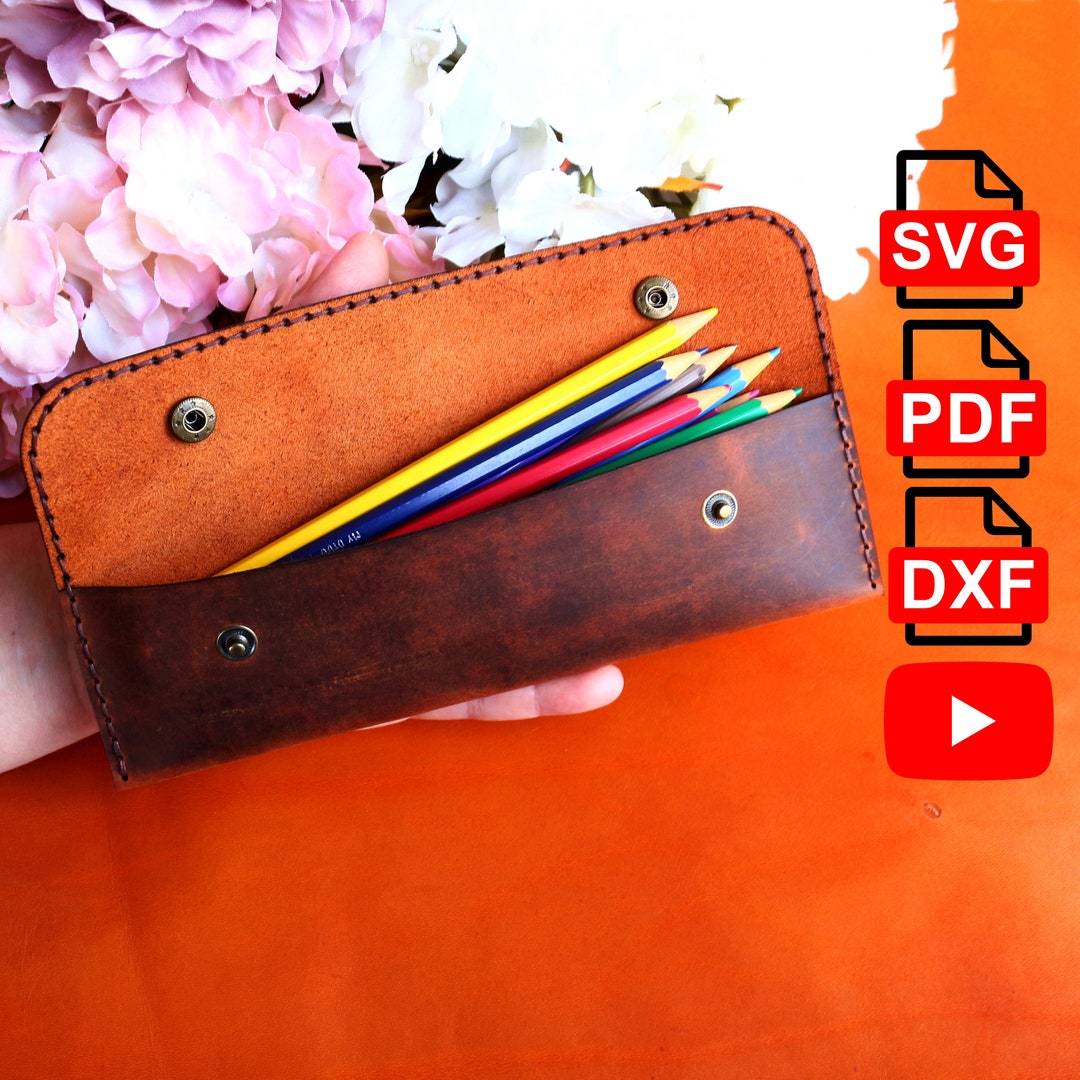 Leather Pencil Case Pattern: SVG, DXF, PDF Template - Etsy