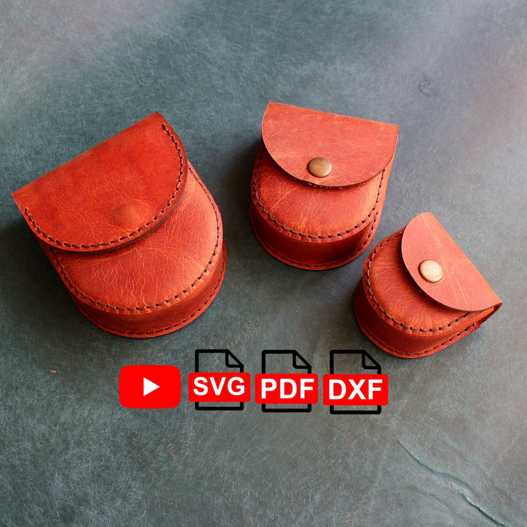 Leather Coin Pouch Template: PDF, SVG, DXF Pattern (laser Cut Ready) - Etsy
