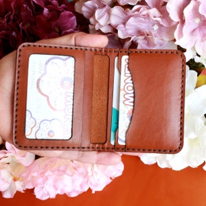 Leather Id Window Card Holder Wallet / Pattern / Leather Wallet/a4 and ...