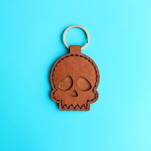 Leather Skull Key Fob Pattern: Halloween Keychain Template (PDF-SVG-DXF ...