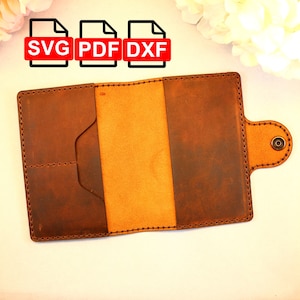 Leather Passport Case Pattern, Leather Passport Cover Template, /A4 and ...