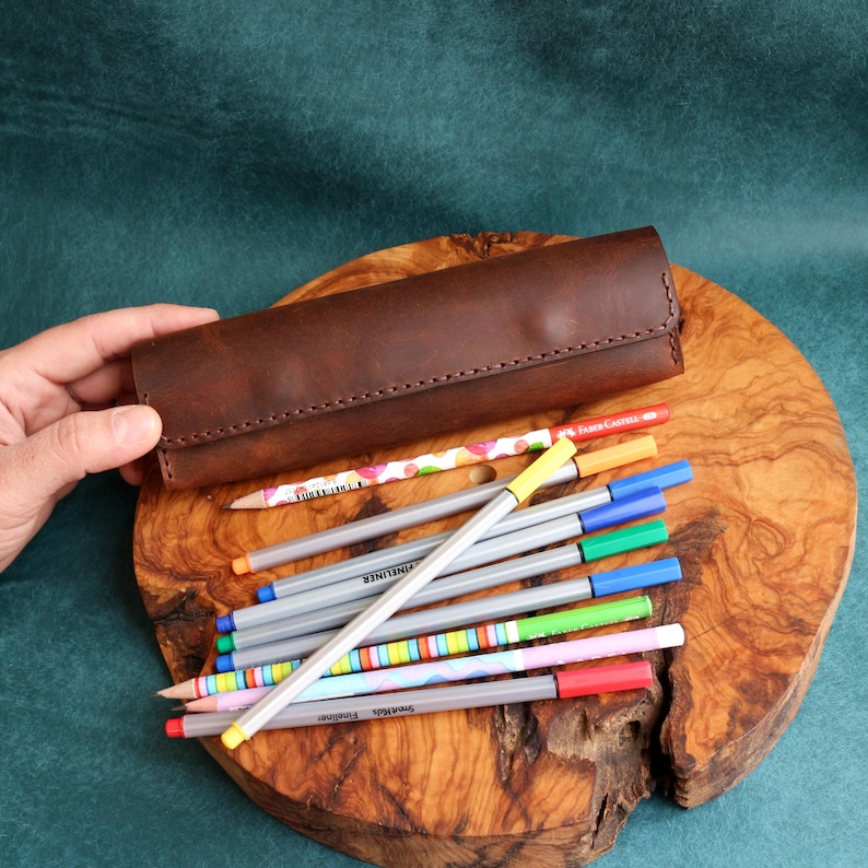 Leather Pencil Case PDF Pattern: Flap Pouch Template (SVG, DXF) - Etsy