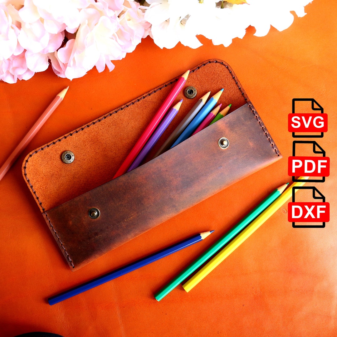 Leather Pencil Case PDF, SVG, DXF Pattern,simple Leather Pencil Case ...