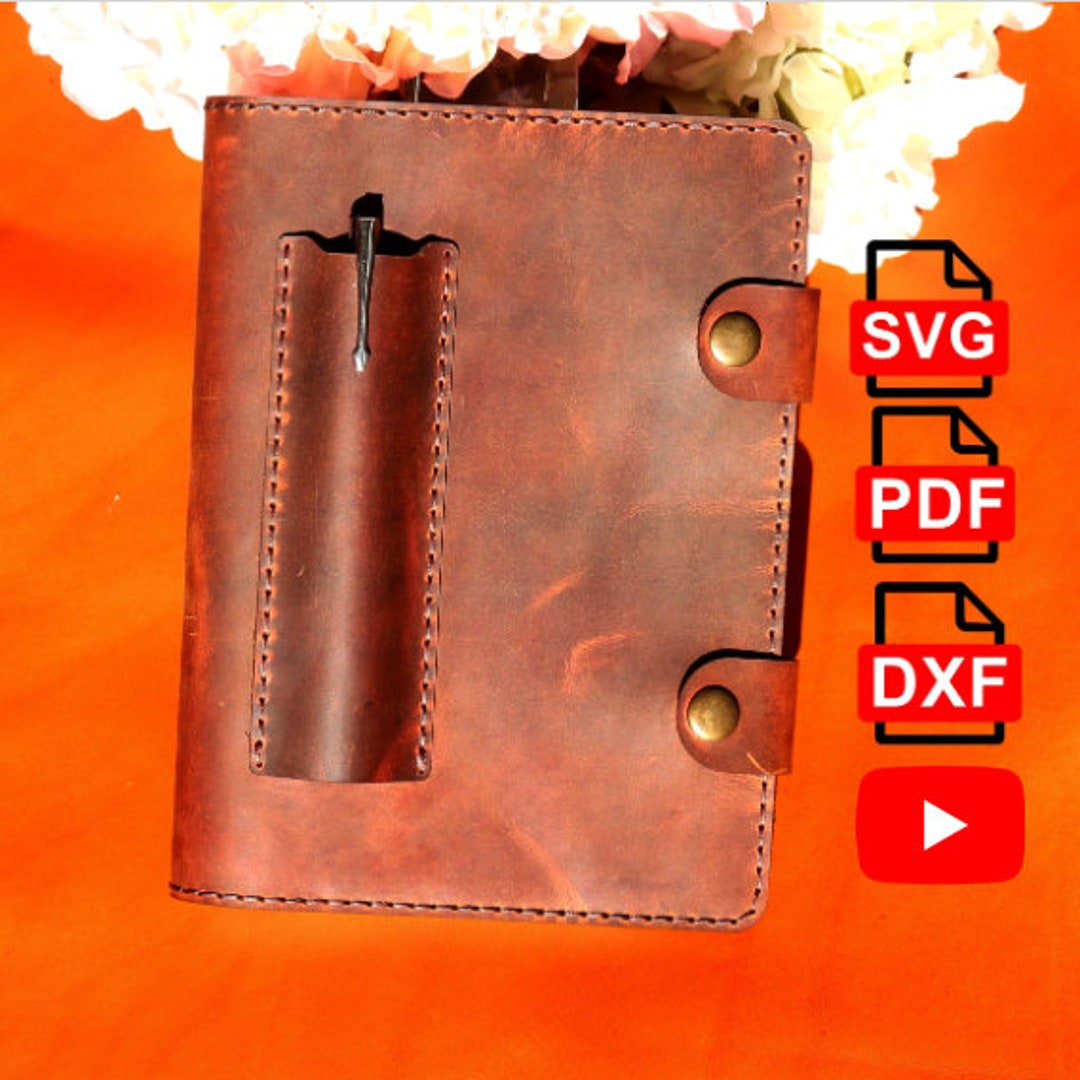 A5 Leather Notebook Cover /A4 and Us Letter PDF/ SVG / DXF Leather ...