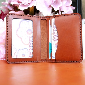 Leather Id Window Card Holder Wallet / Pattern / Leather Wallet/a4 and ...
