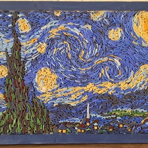 Vincent Van Gogh's the Starry Night Glass Mosaic - Etsy