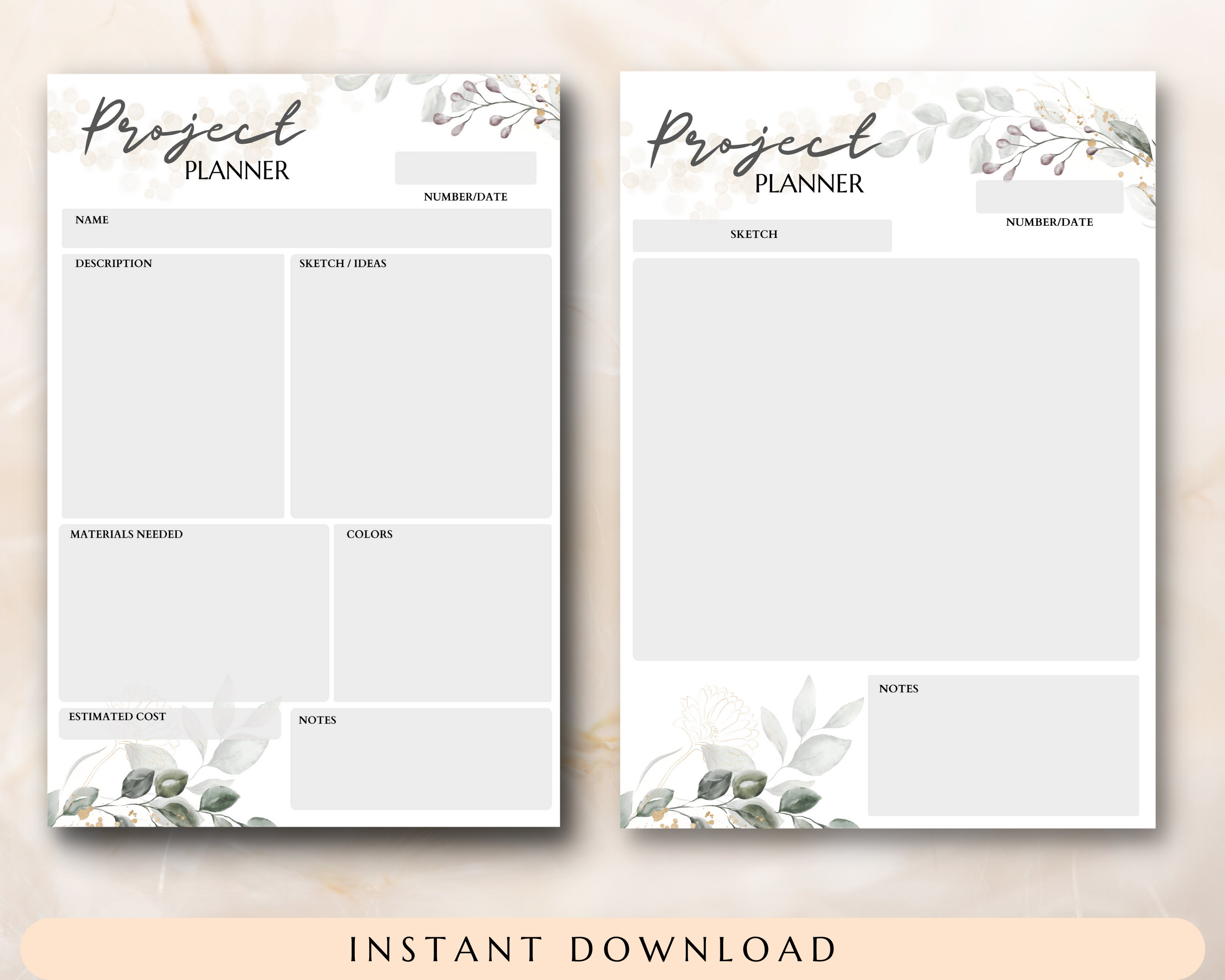 Craft Project Planner, Craft Planning Printable Template, Project ...