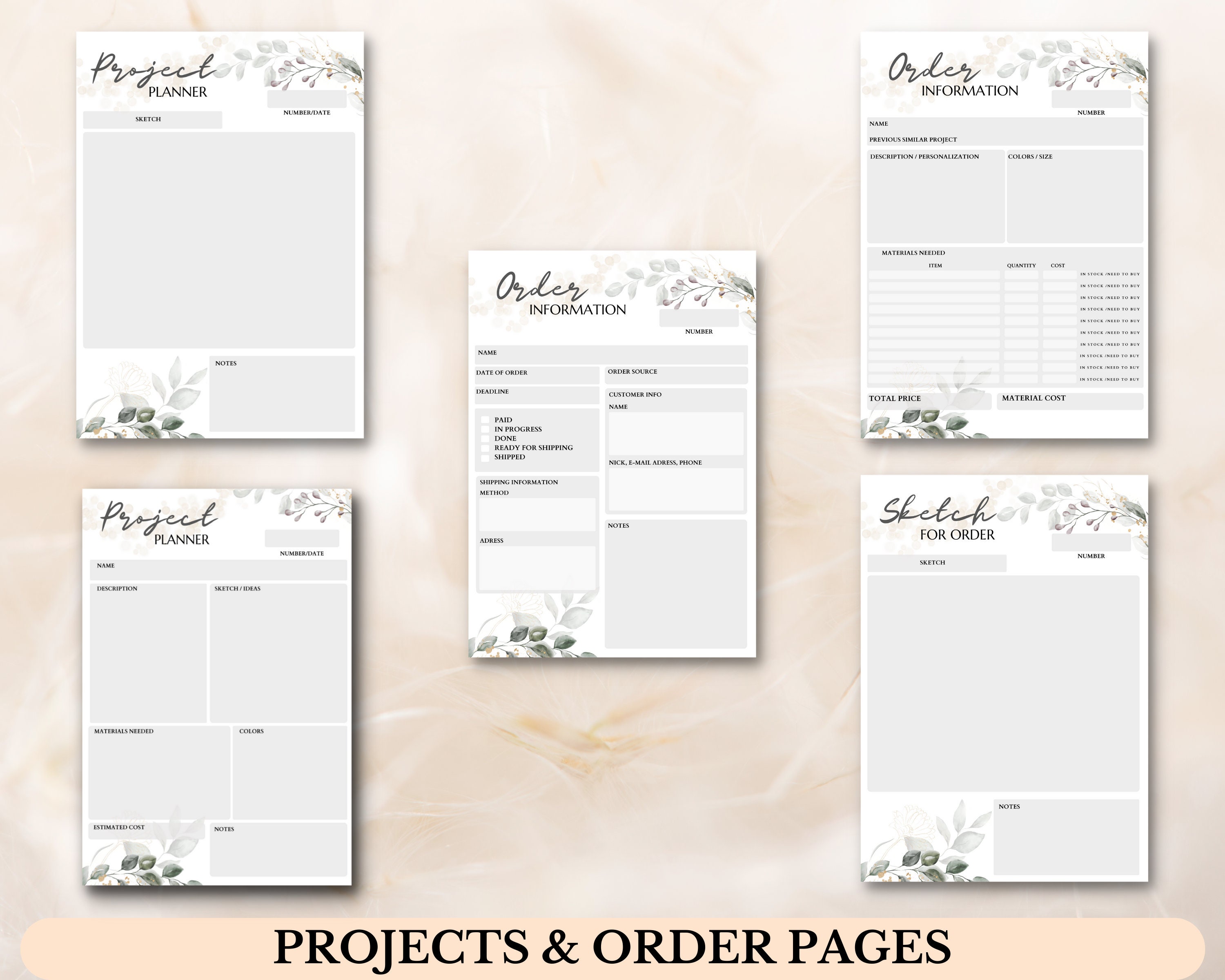 Craft Project Planner, Craft Planning Printable Template, Project ...