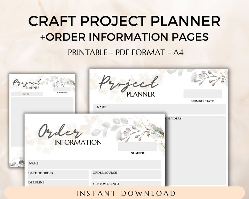 Craft Project Planner Craft Planning Printable Template - Etsy