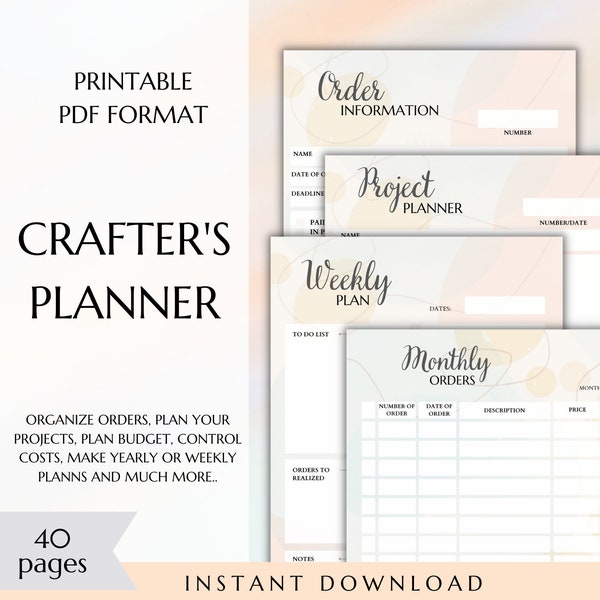 Craft Planner Printable - Etsy