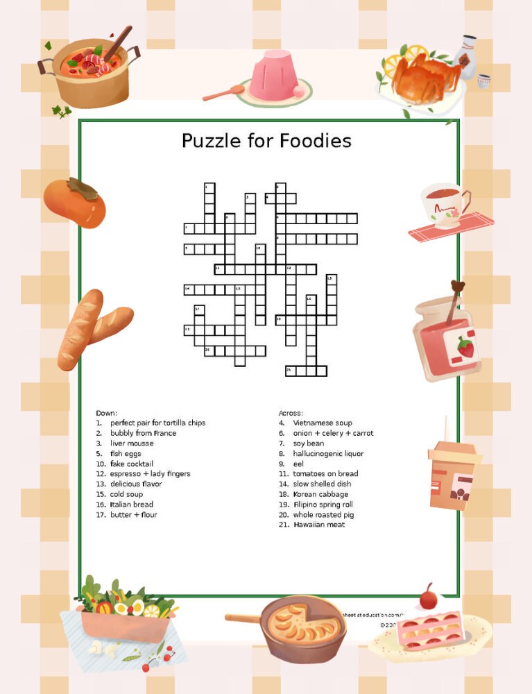 Puzzle for Foodies - Etsy