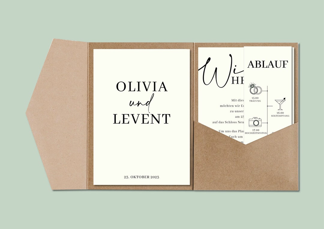 Wedding Invitation, Wedding Invitation, Pocketfold, Rustic Card ...