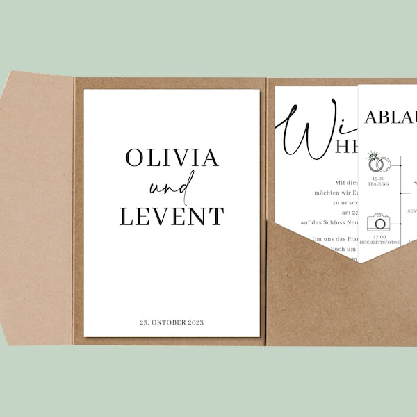 Pocketfold Wedding Invitation - Etsy