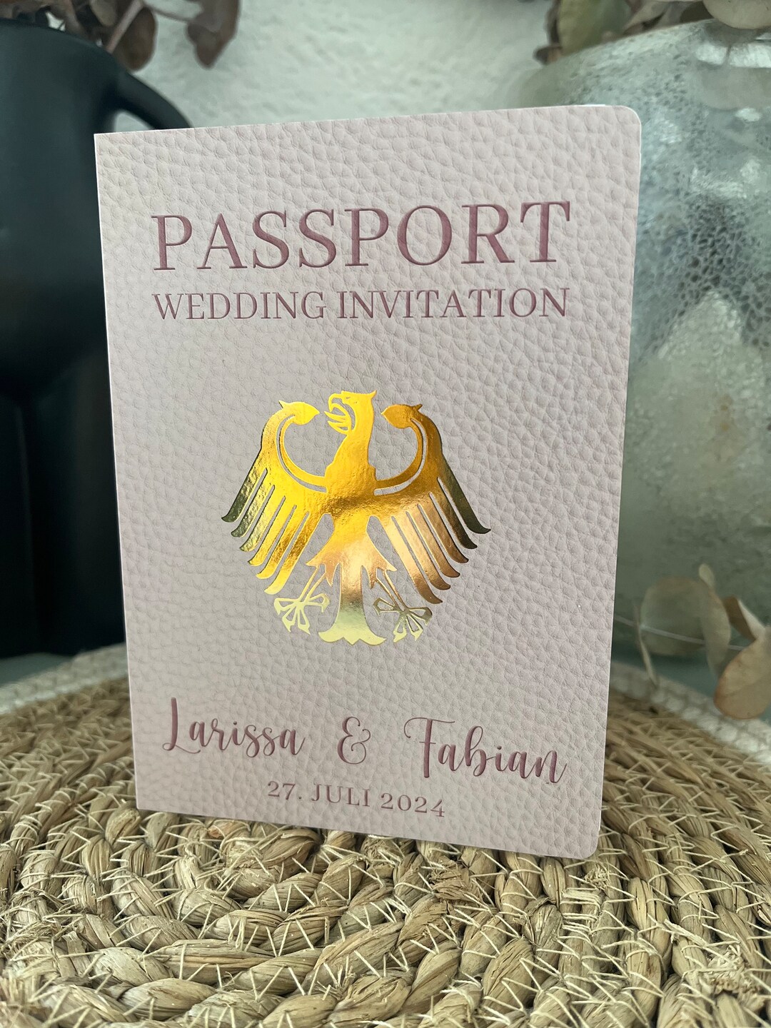 Wedding Invitation, Wedding Invitation, Passport Invitation, Gold ...
