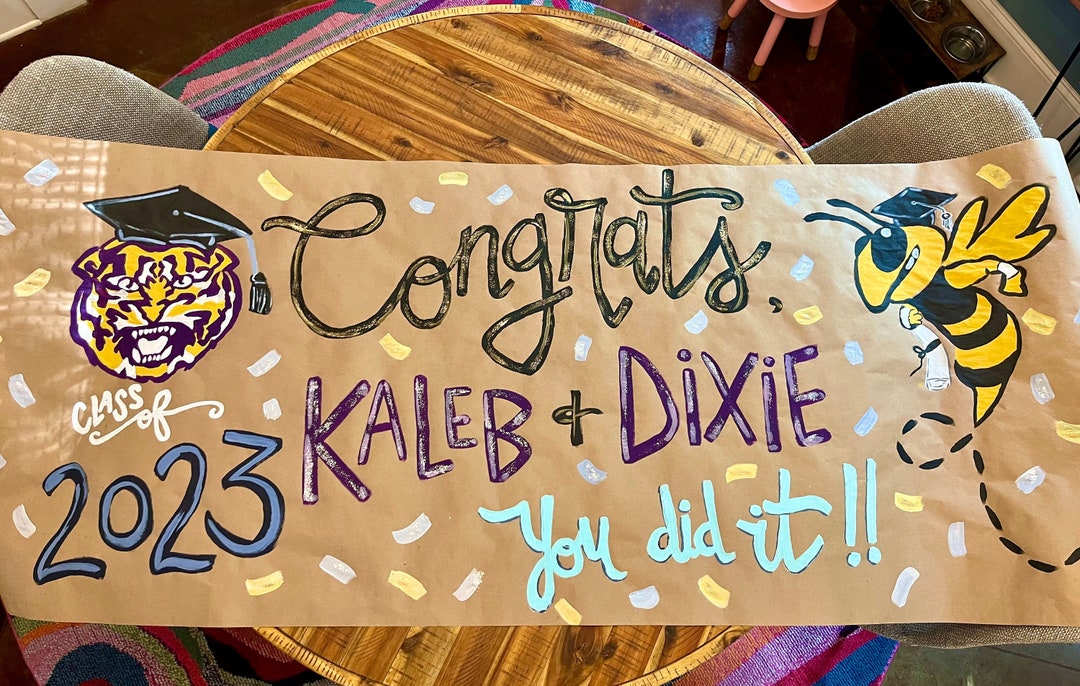 Custom Graduation Banner Hand-painted - Etsy