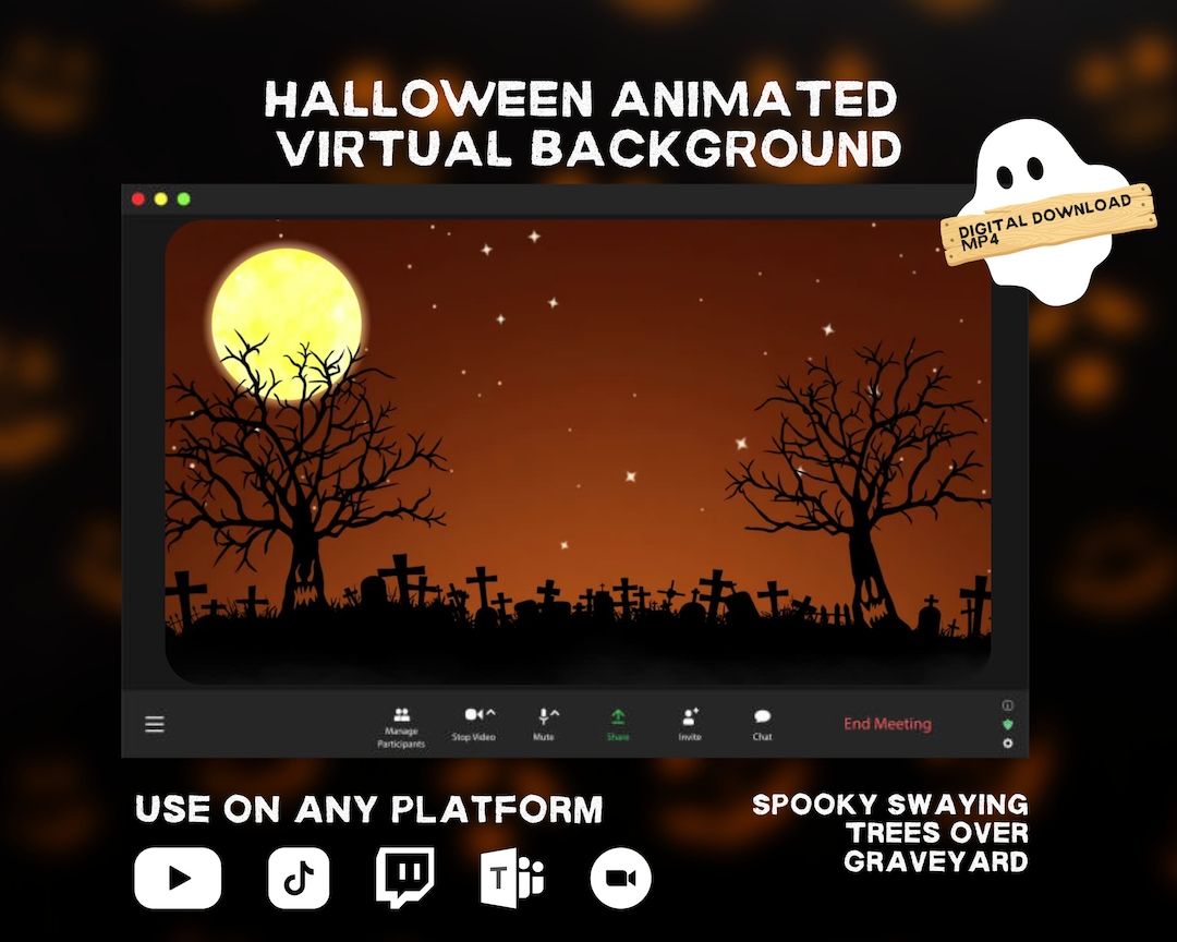 Spooky Swaying Trees Halloween Virtual Looping Background Zoom Youtube ...