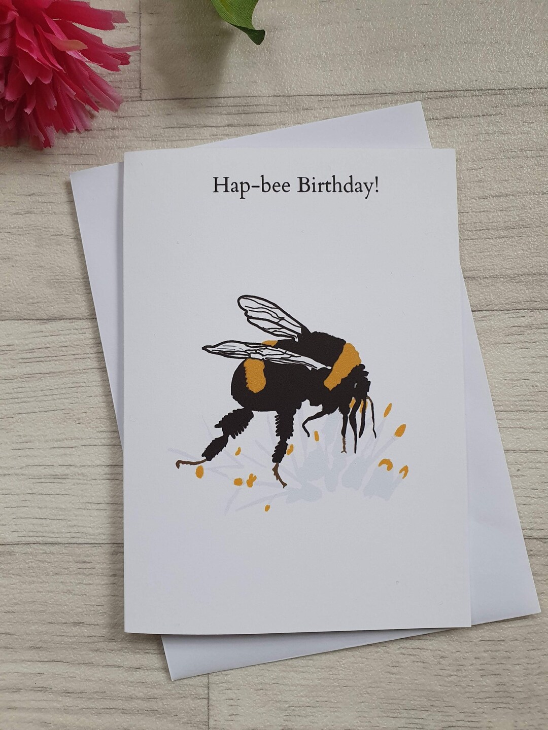 Bee Birthday Card Hap-bee Birthday Greeting Card Bee Art - Etsy